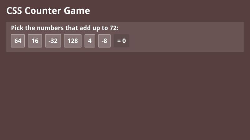 CodePen - 6. CSS Counter Game