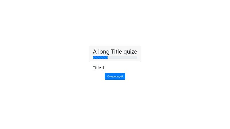 Bootstrap quiz with progress bar
