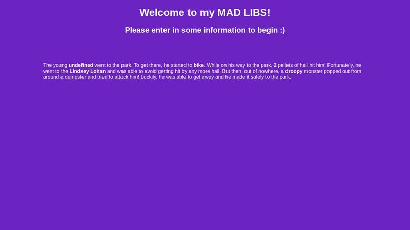 Mad Libs JS