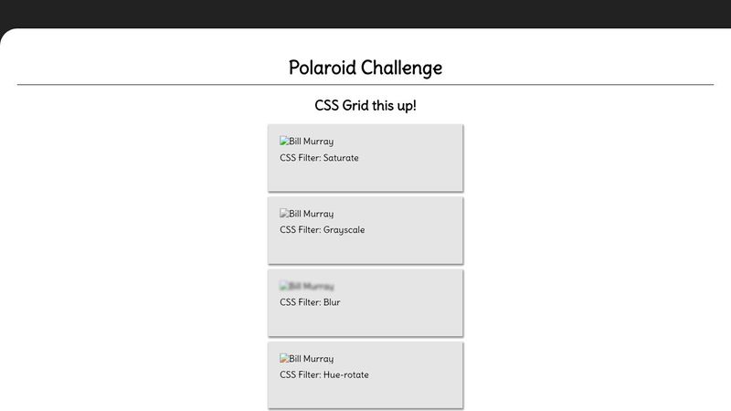 CSS Grid Polaroid challenge - fork me!