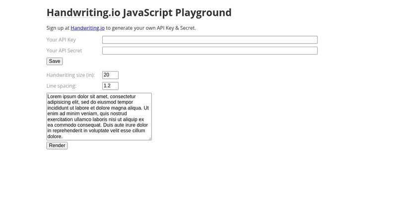 Handwriting.io JavaScript Playground PDF