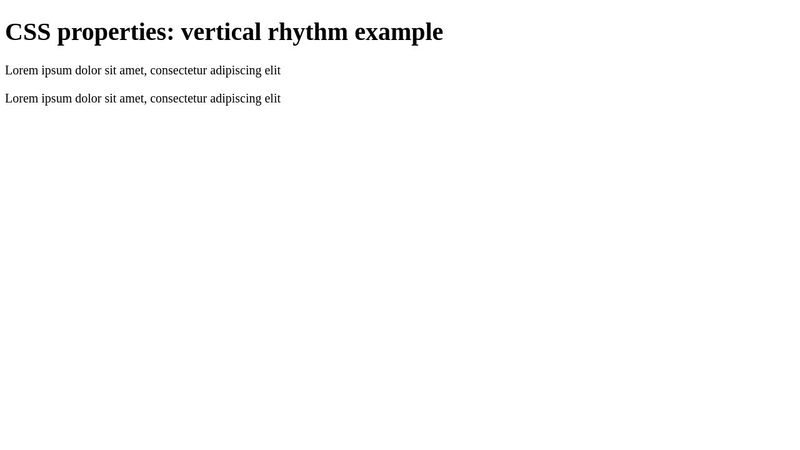 CSS properties: vertical rhythm example