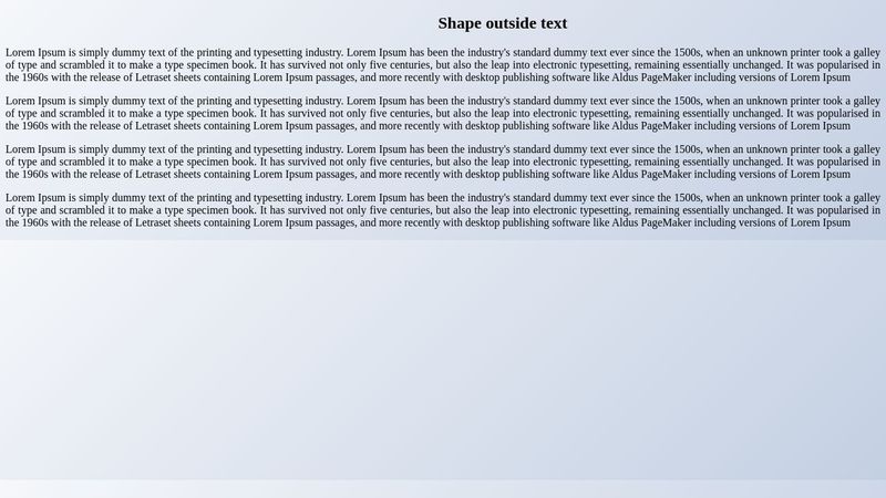wrap text shape outside css