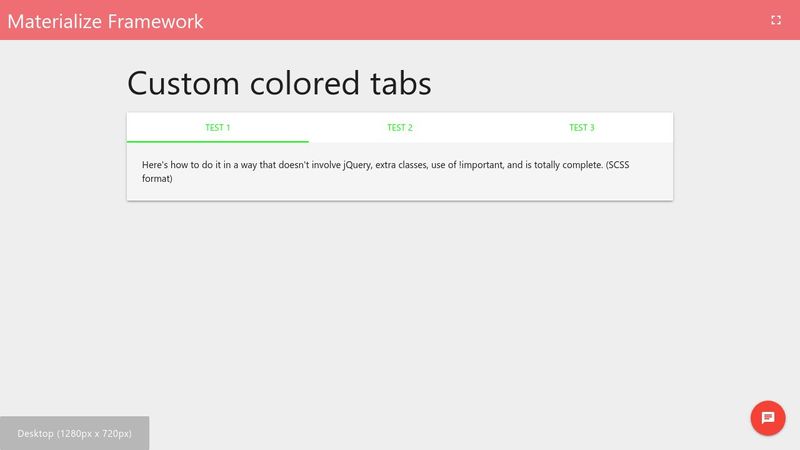 Materialize - Custom tab colors