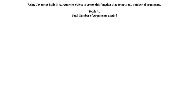 Creating variadic function using arguments object