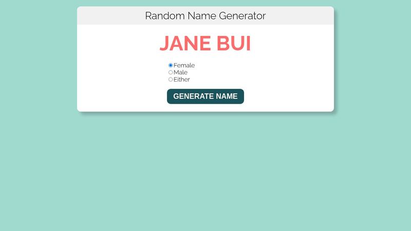 Random Name Generator
