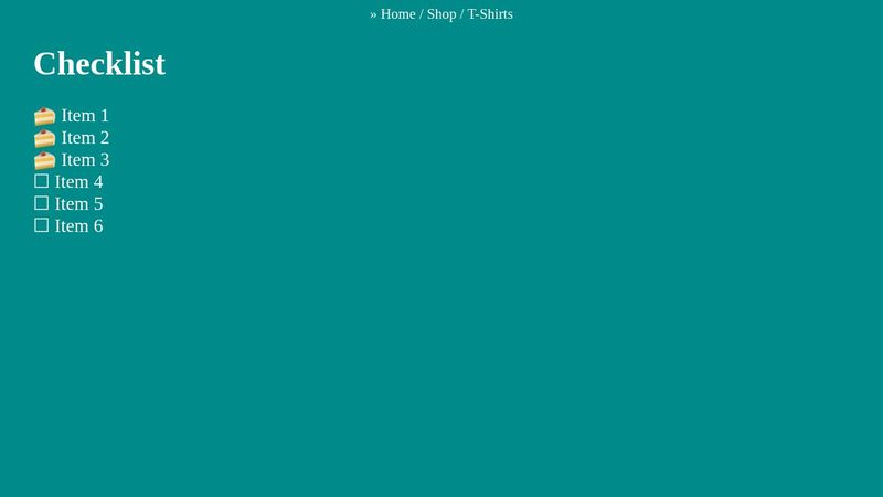 Custom Bullet points or check list for or breadcrumbs