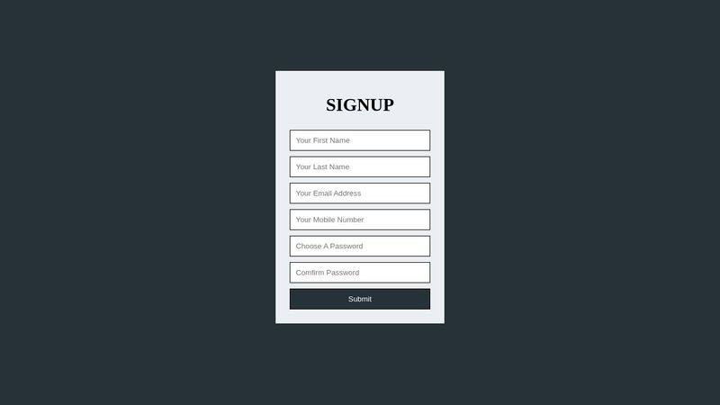 HTML5 SIGNUP FORM WITH JAVASCRIPT REGULAR EXPRESSION FOR VALIDATION