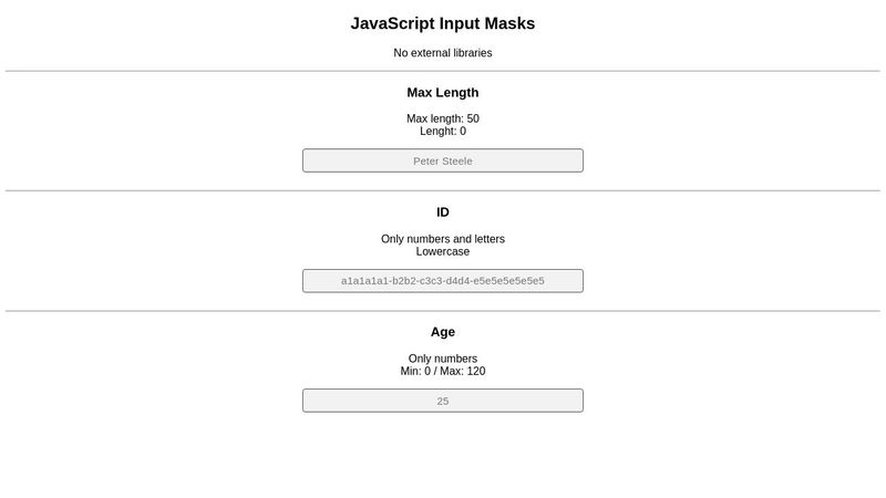 JavaScript Input Masks
