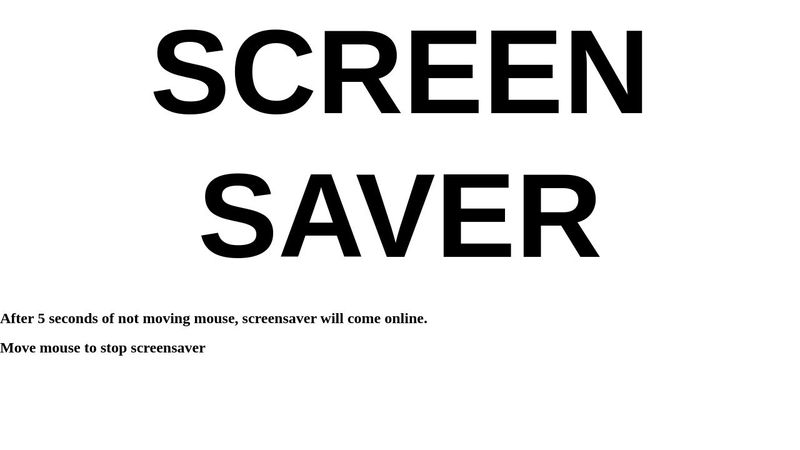 My Simple JavaScript Screensaver