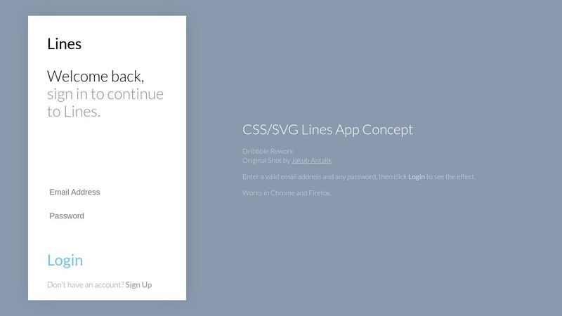 CSS/SVG Lines App Concept