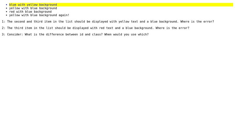 CSS Challenge: Find The Error