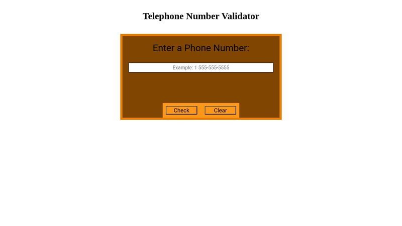 JScript Telephone Number Validator