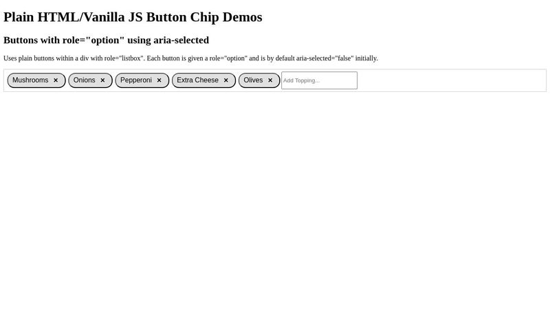 Plain HTML/Vanilla JS Chip Demo