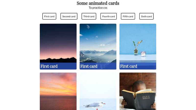 Simple animated HTML/CSS cards