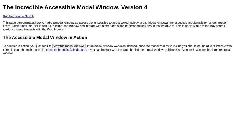 The Incredible Accessible Modal Window