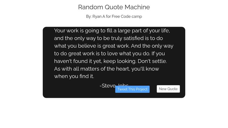 Random Quote Machine FreeCodeCamp Project