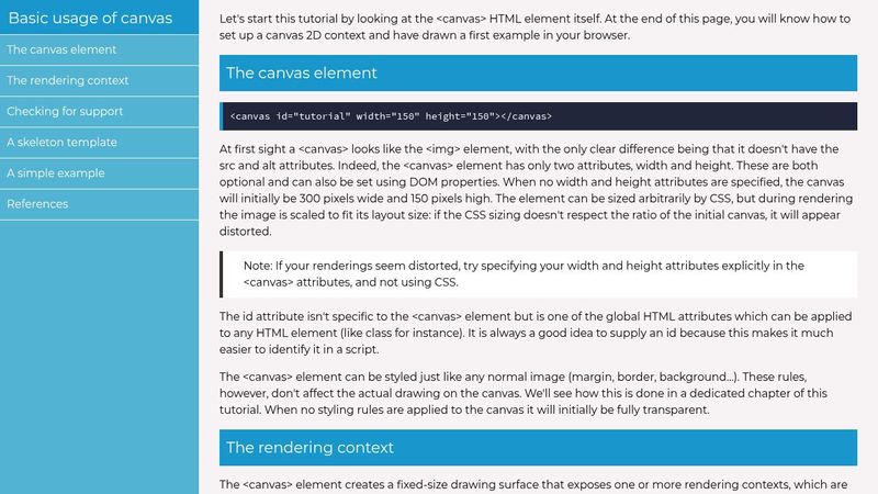 FreeCodeCamp: My Technical Documentation Page - Basics of Canvas