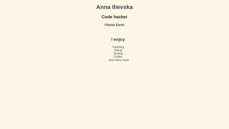Anna's HTML/CSS funwork