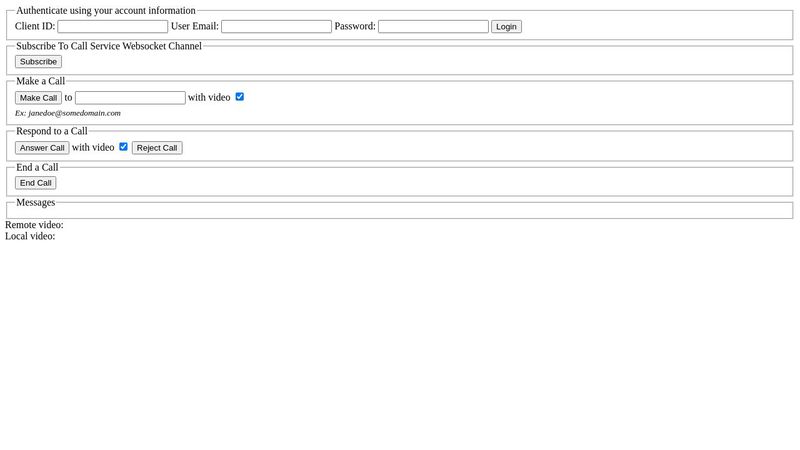 Javascript SDK Voice and Video Call Demo