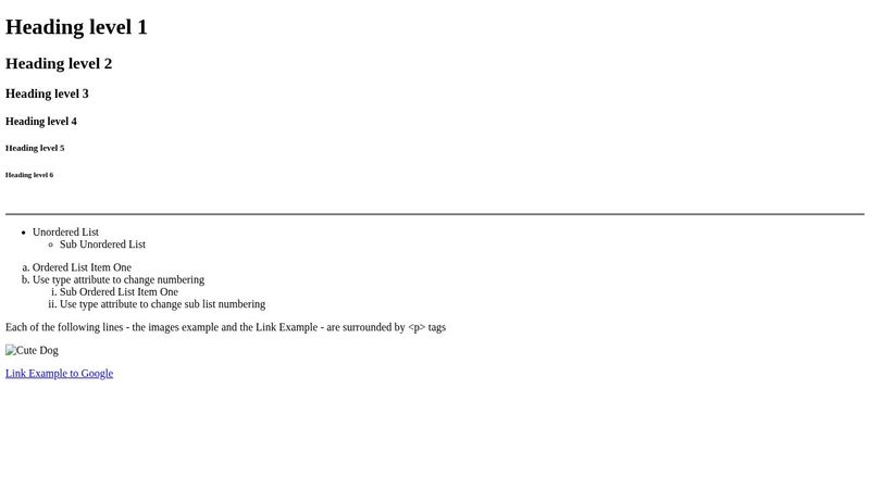 Notebook for HTML Course
