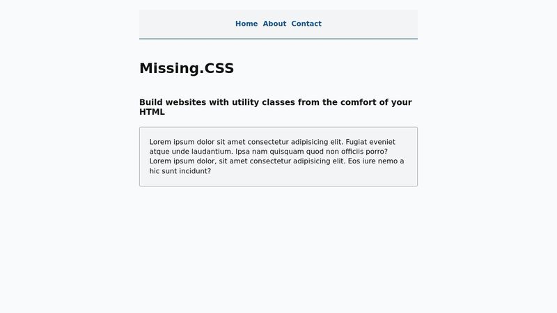 Missing.css demo