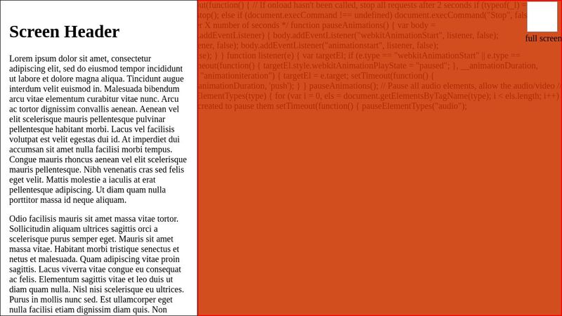 CSS full screen toggle