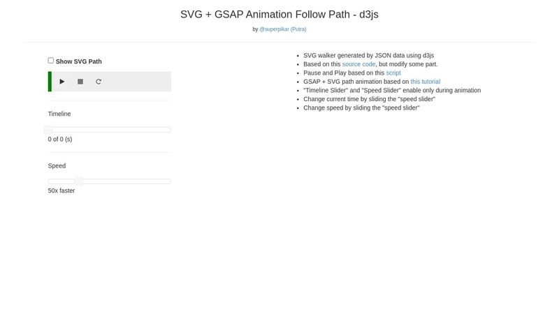 SVG + GSAP Animation Follow Path - d3js