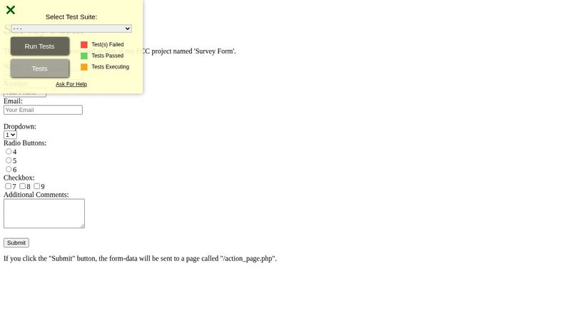 Survey Form (FCC Project #3)