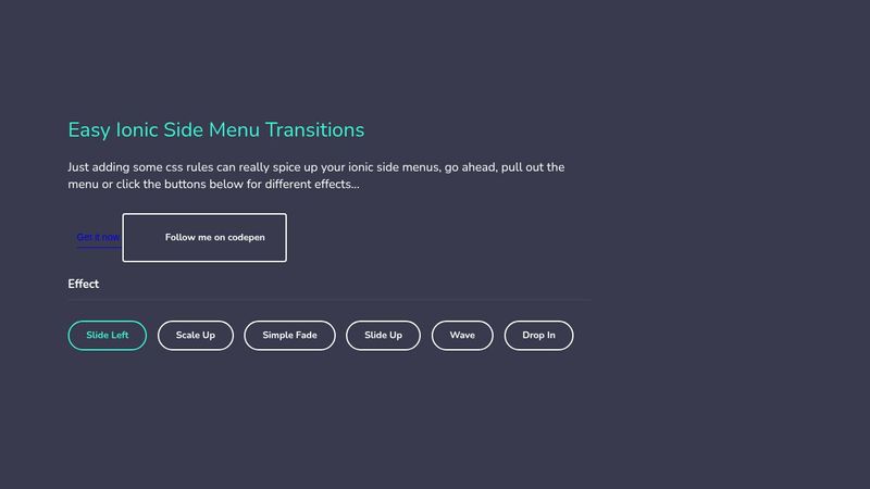 Easy Ionic Side Menu Transitions