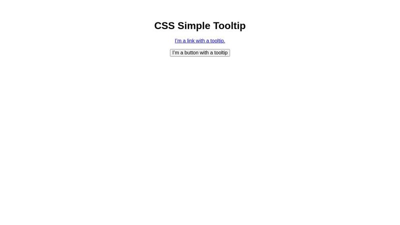 CSS Simple Tooltip