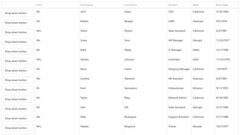 Command Column Customization - DevExtreme Data Grid