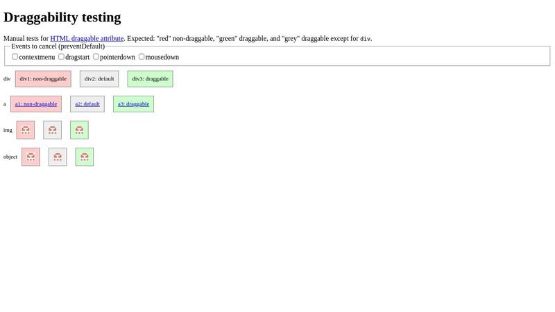 HTML draggable attribute