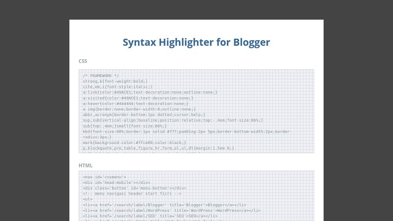 Syntax Highlighter for Blogger