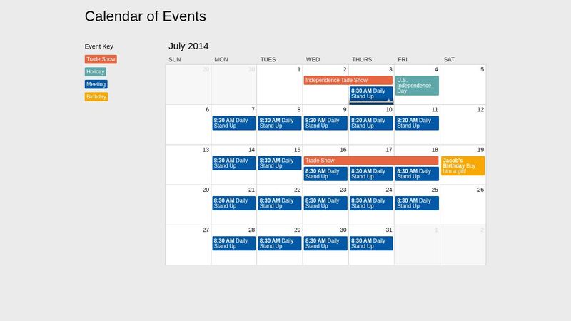Responsive Event Calendar