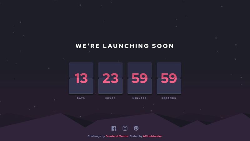 front end mentor - countdown launch timer