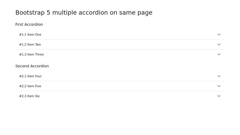 Bootstrap 5 multiple accordions