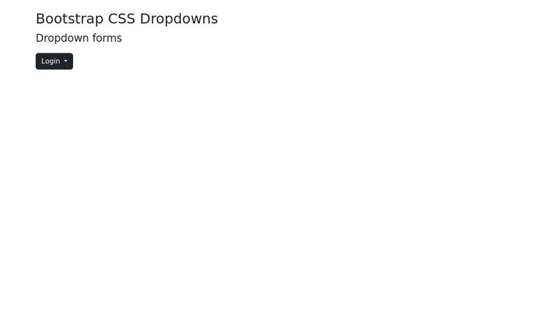Bootstrap CSS Dropdowns - Dropdown forms