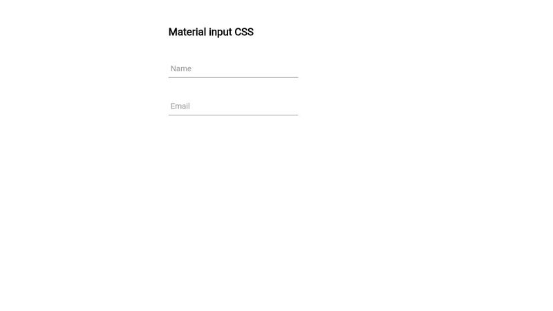 Material Inputs CSS