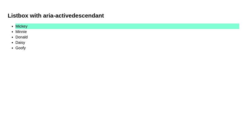 Listbox with aria-activedescendant