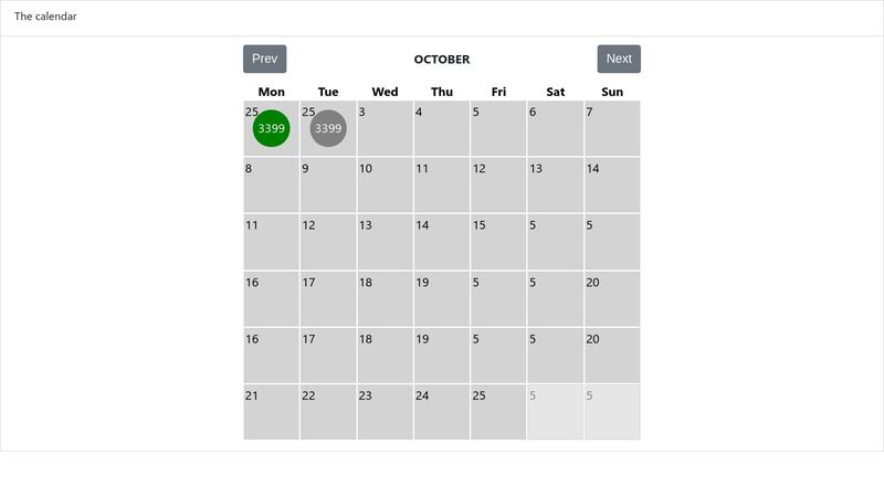 Responsive Calendar Grid
