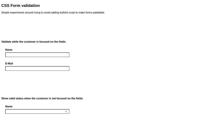 CSS Form validation