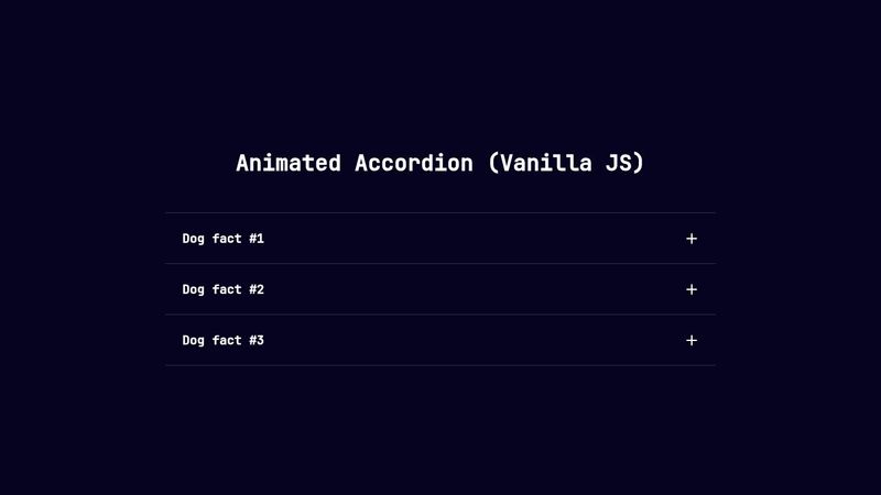 Animated Accordion (Vanilla JS)