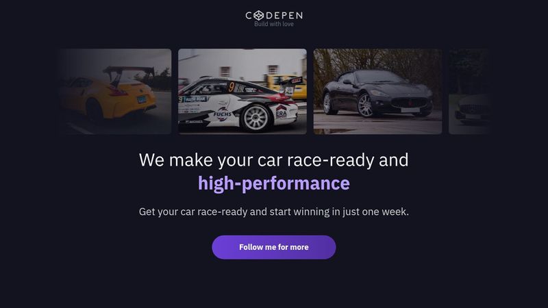 Hero section responsive with animation CSS