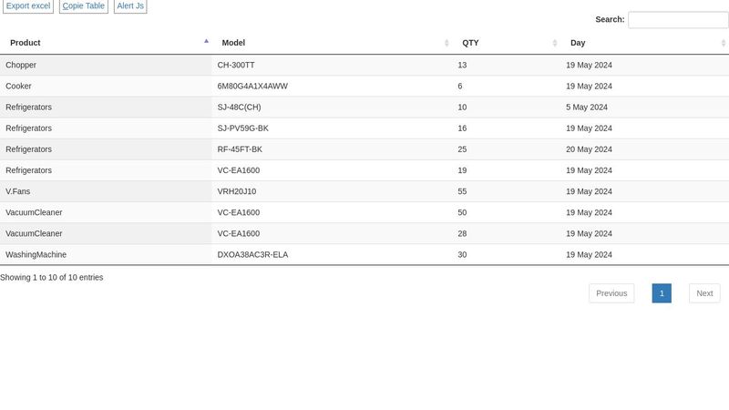 Datatables buttons export excel