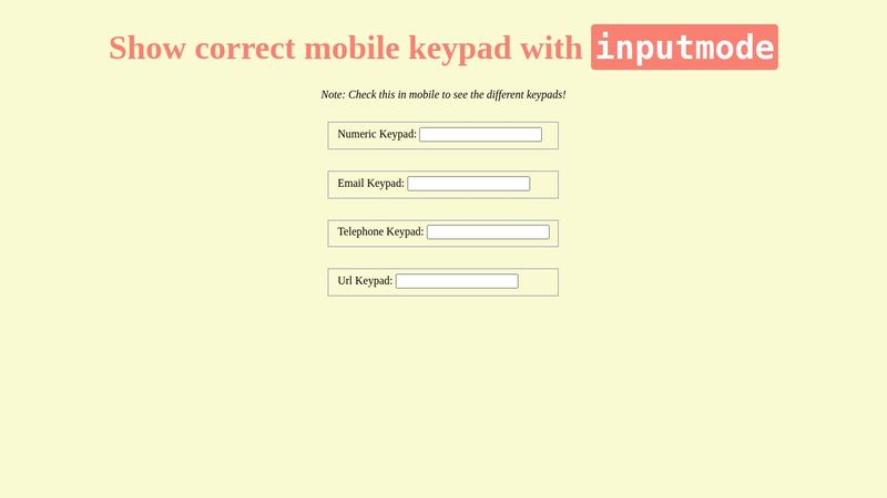 HTML - inputmode