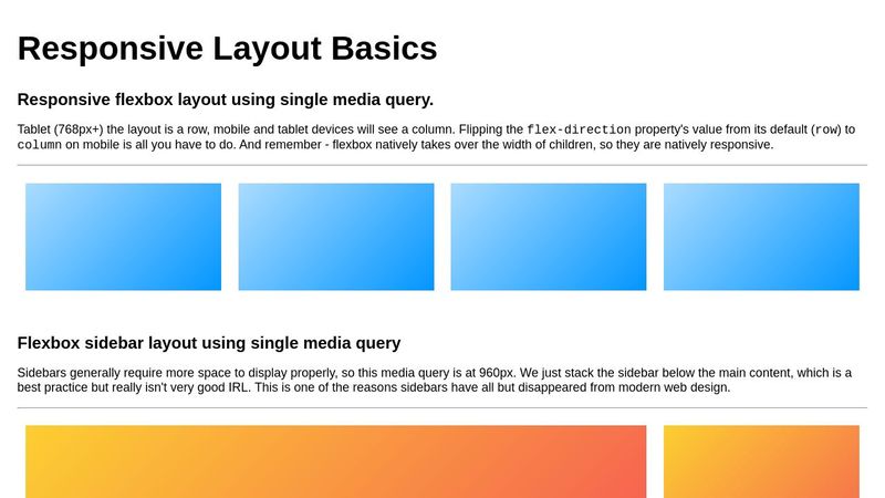 CSS Responsive Design (Layout) - Implementation Reference