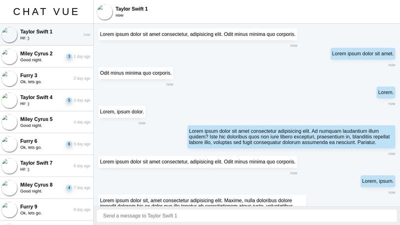 Vue.js responsive chatbox flexbox and localStorage