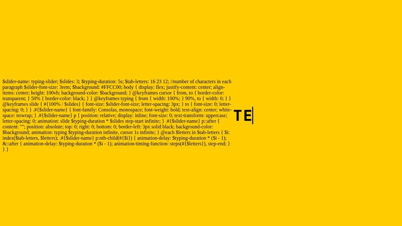 Text slider with typing animation in pure CSS
