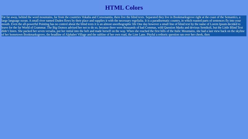 HTML Colors